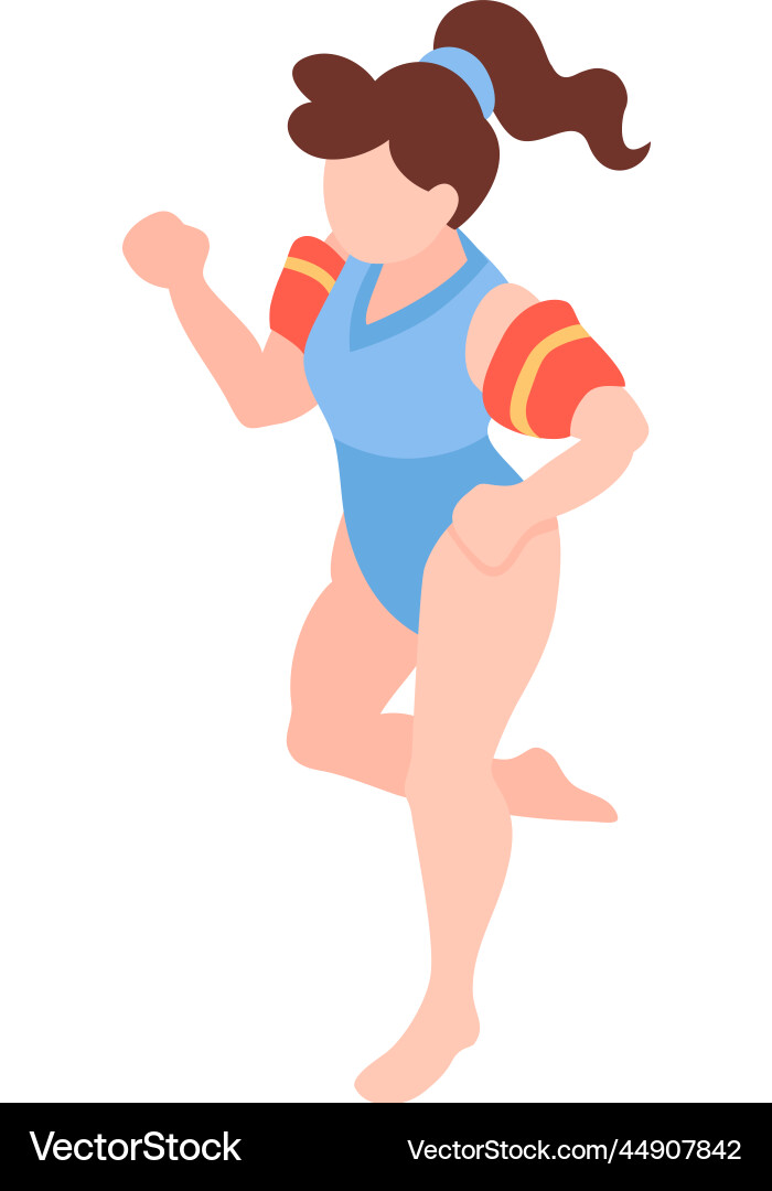 Water wings girl composition Royalty Free Vector Image