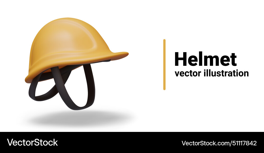 Yellow helmet in 3d style classic element Vector Image