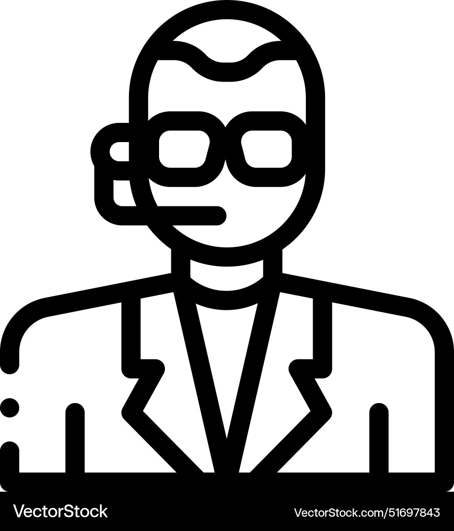 Bouncer icon thin linear style design isolated on Vector Image