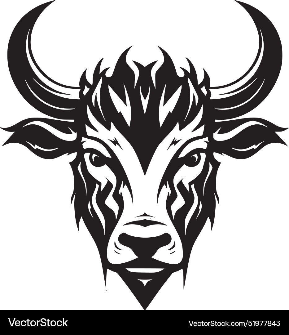 Bull - black and white isolated icon Royalty Free Vector