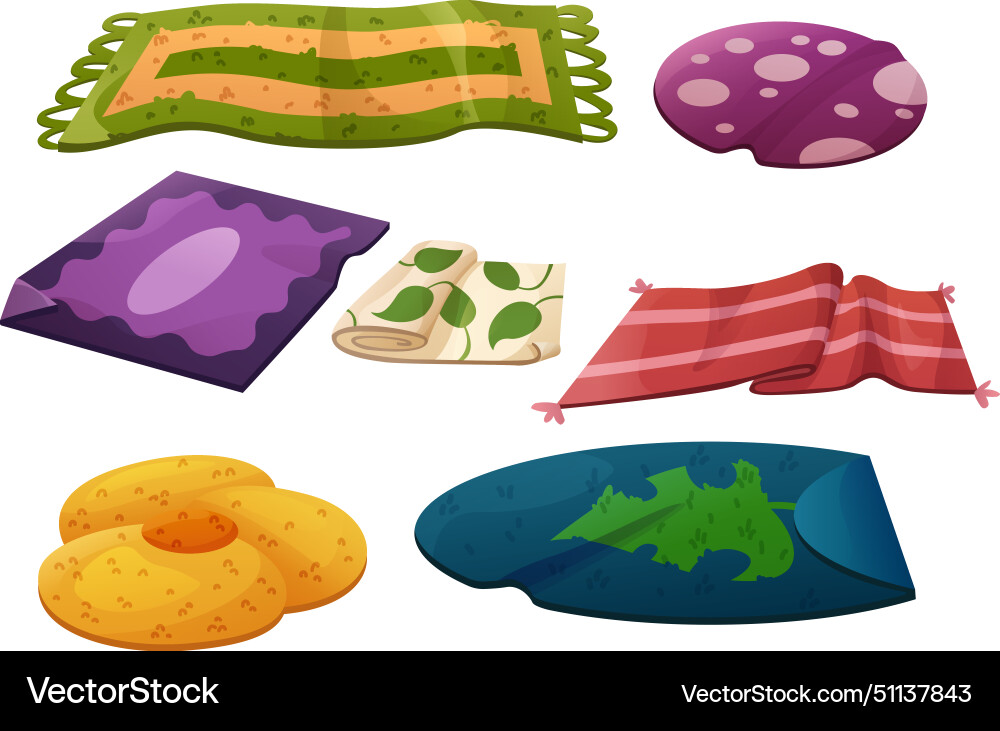 Color carpets set isolated on white background Vector Image