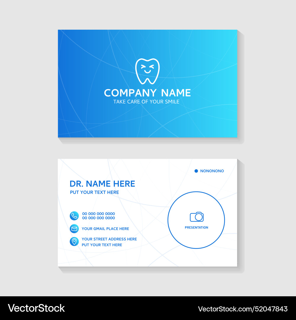 Dental business card template use in presentation Vector Image