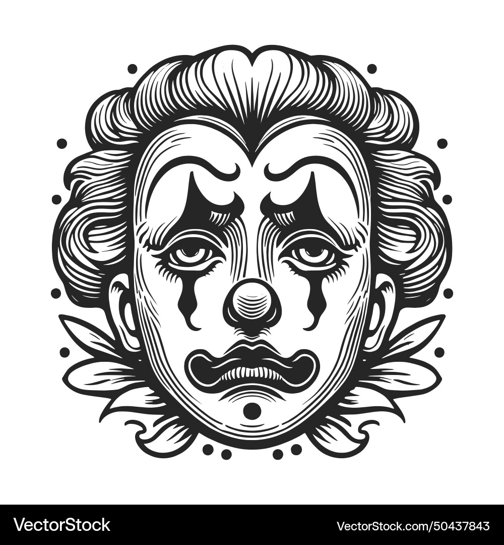 Crying Evil Jester Drawing