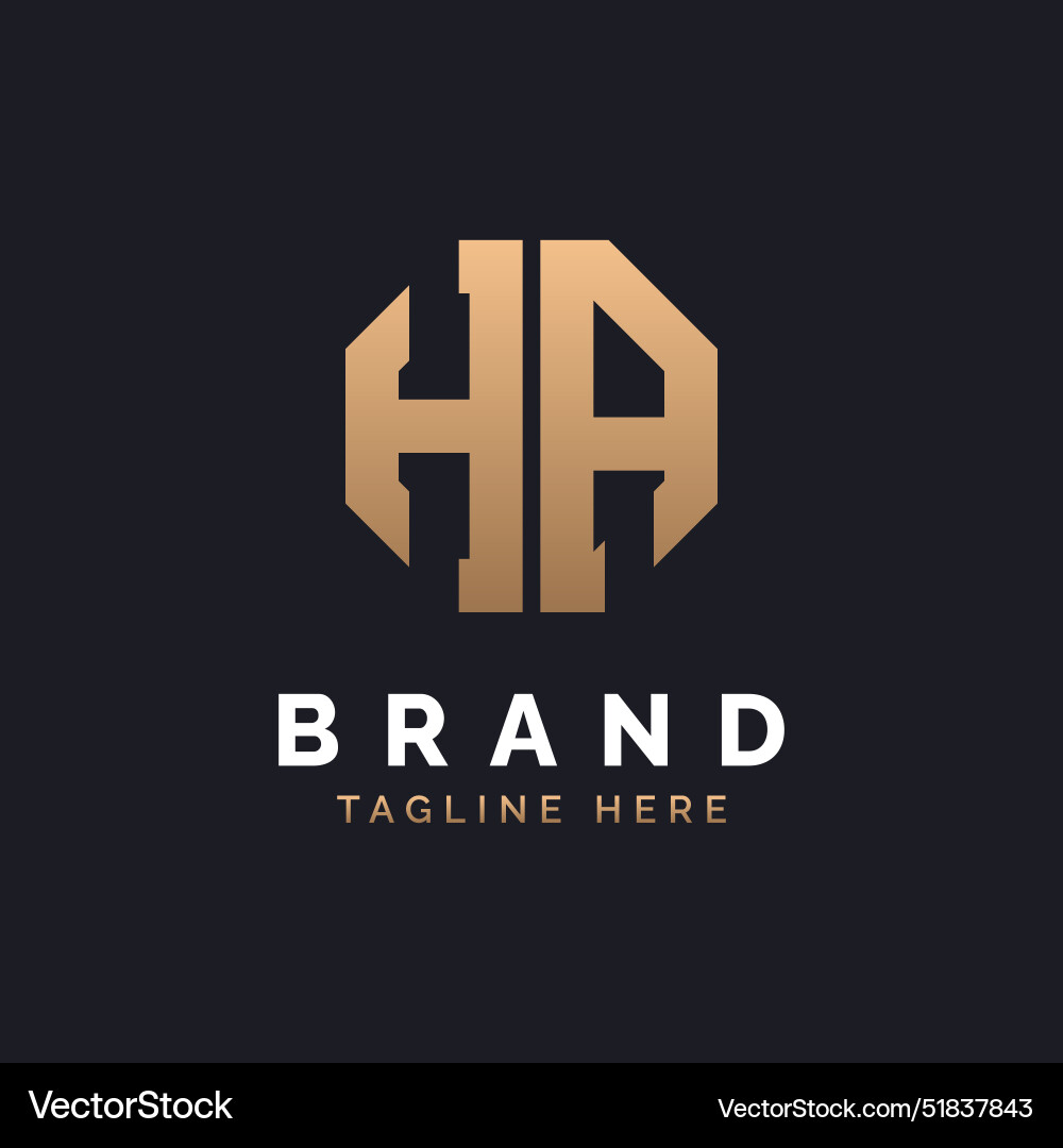 Ha logo design modern minimal elegant and luxury Vector Image