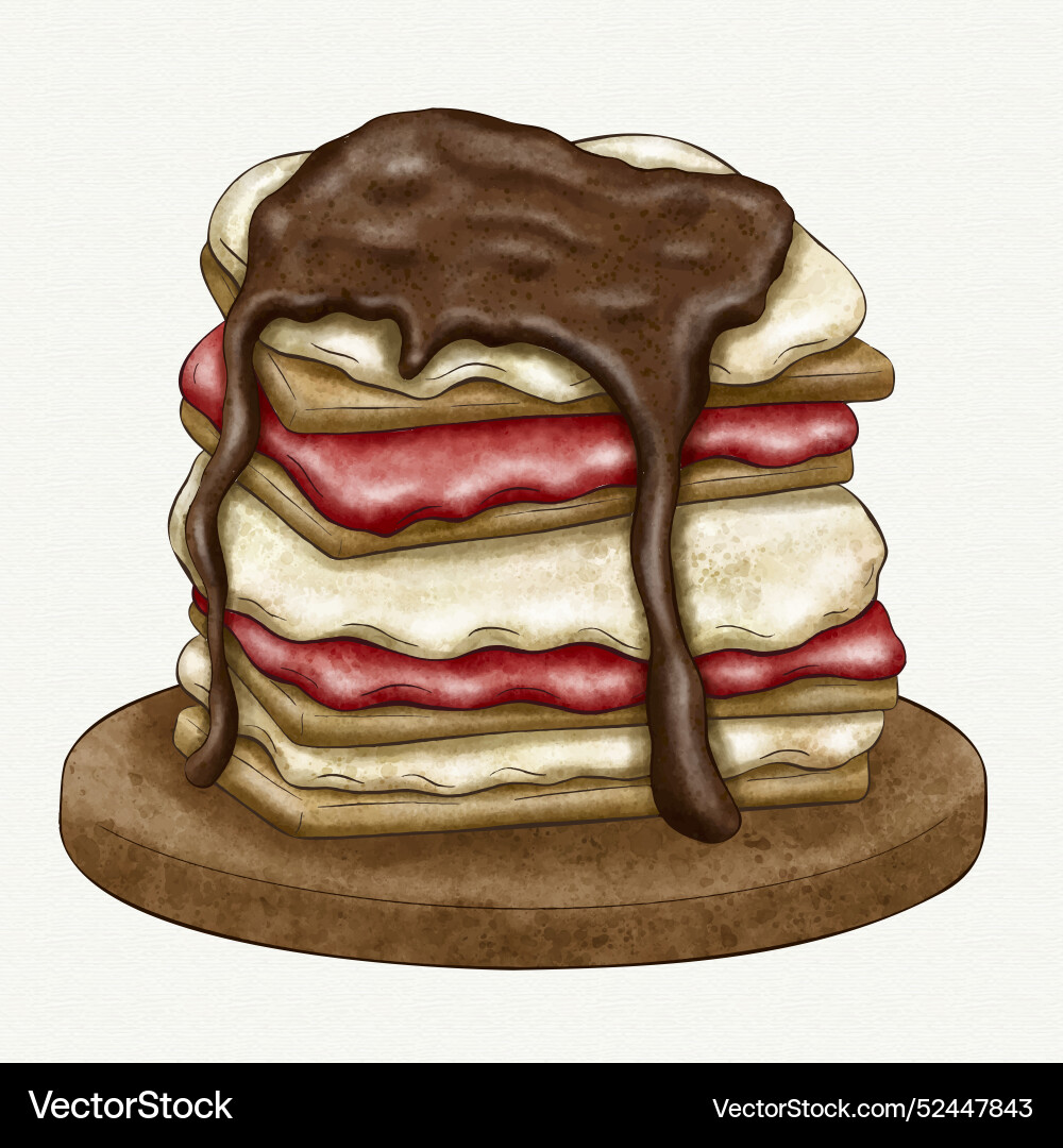 Hand painted watercolor smore Royalty Free Vector Image