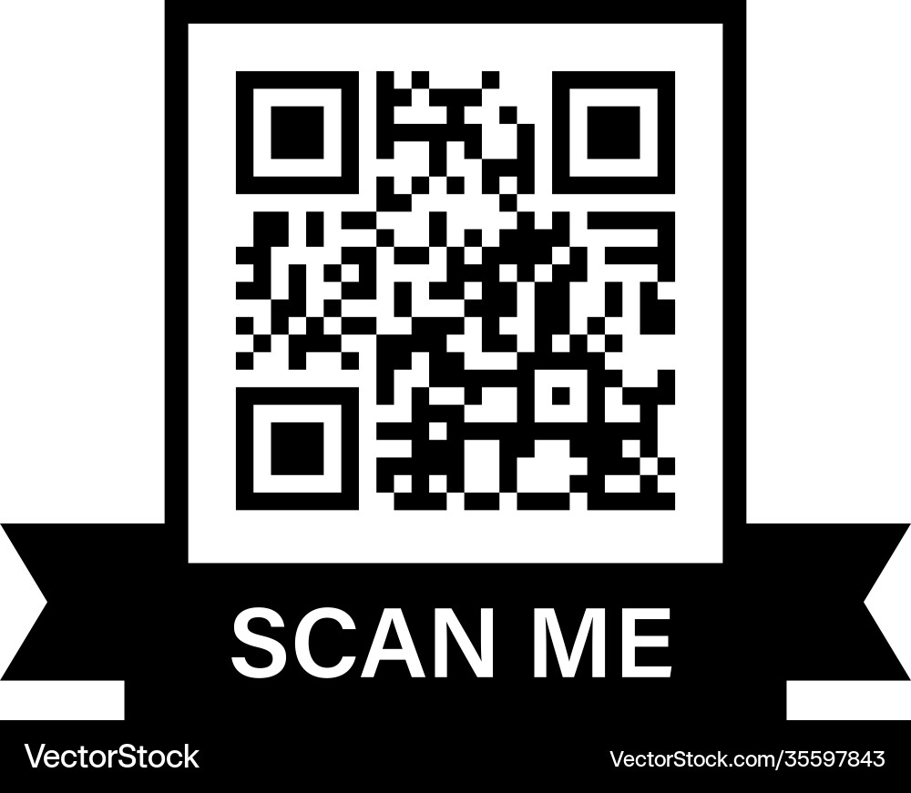 Qr code frame for scan black icon on white Vector Image