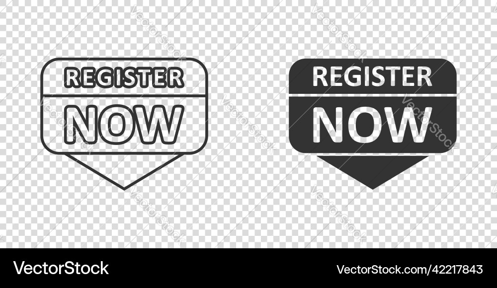 Register now icon in flat style registration Vector Image