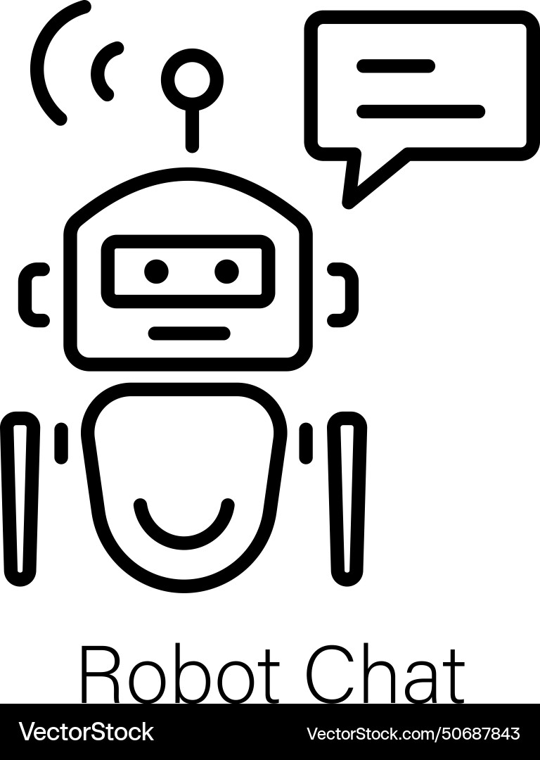Robot chat Royalty Free Vector Image - VectorStock