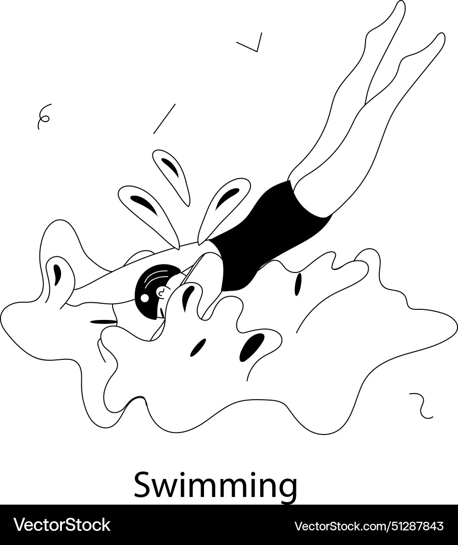 Swimming Royalty Free Vector Image - VectorStock