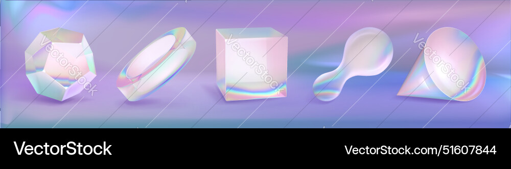 3d y2k hologram shape abstract liquid figure Vector Image