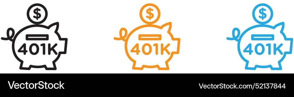 401k retirement savings logo set collection Vector Image