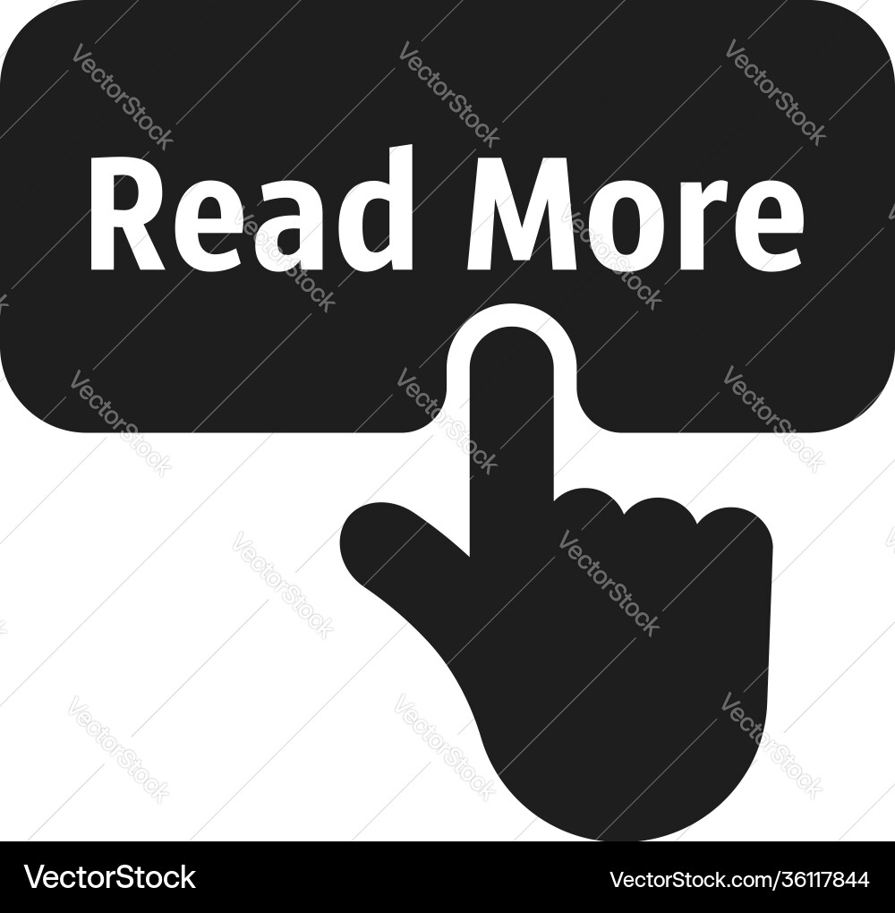 Black read more simple icon Royalty Free Vector Image