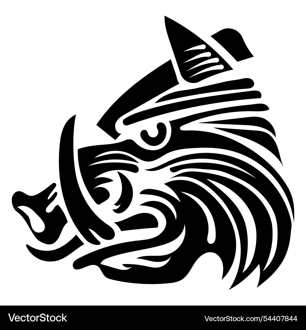 Boar head heraldic sign Royalty Free Vector Image