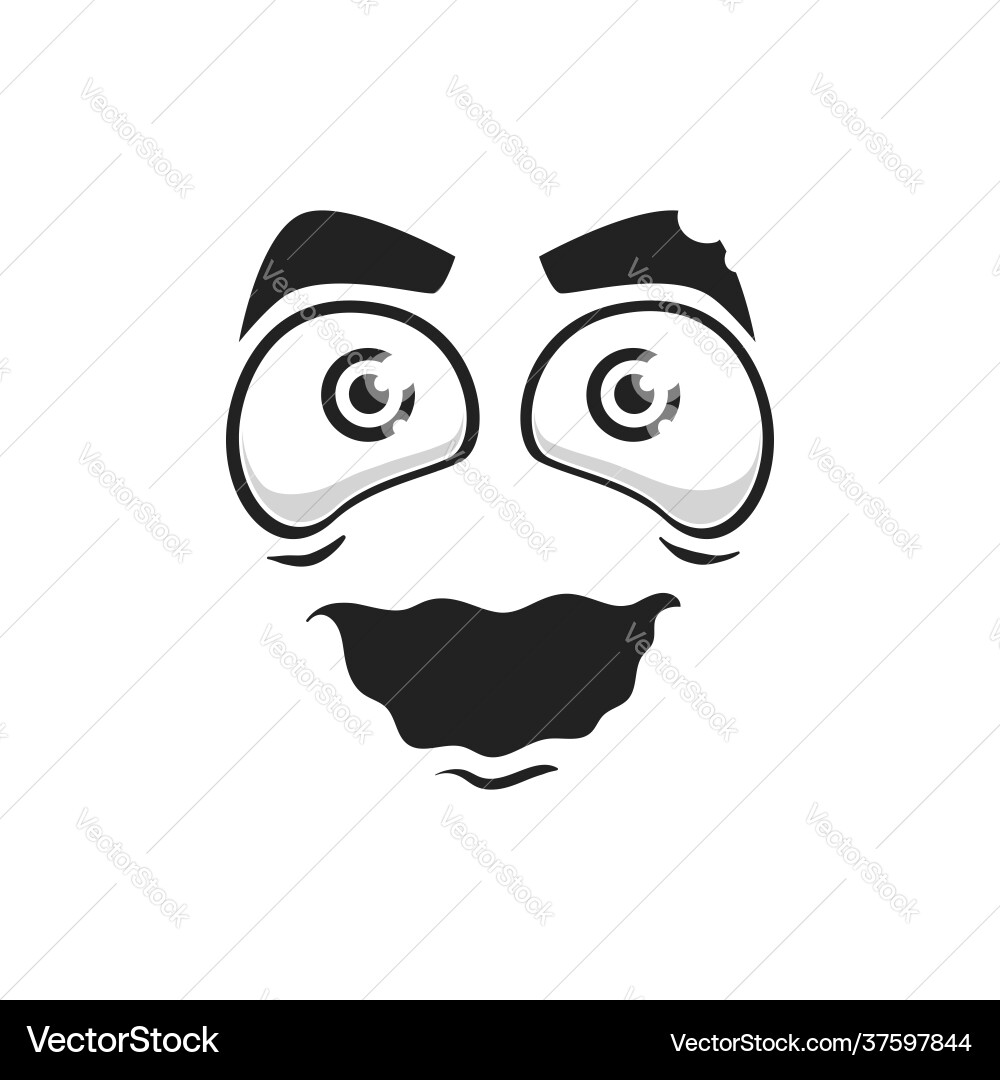 Cartoon face isolated fascinated smile Royalty Free Vector