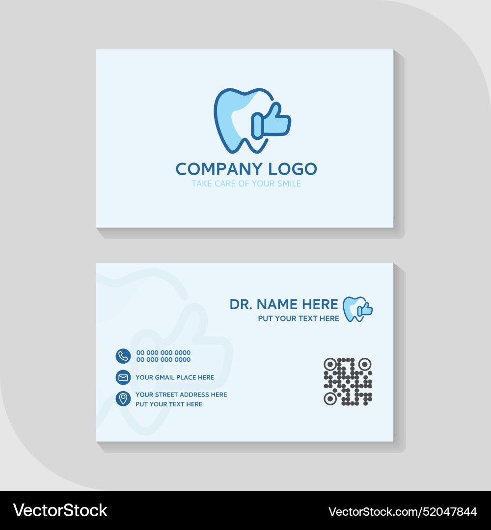 Dental business card template use in presentation Vector Image