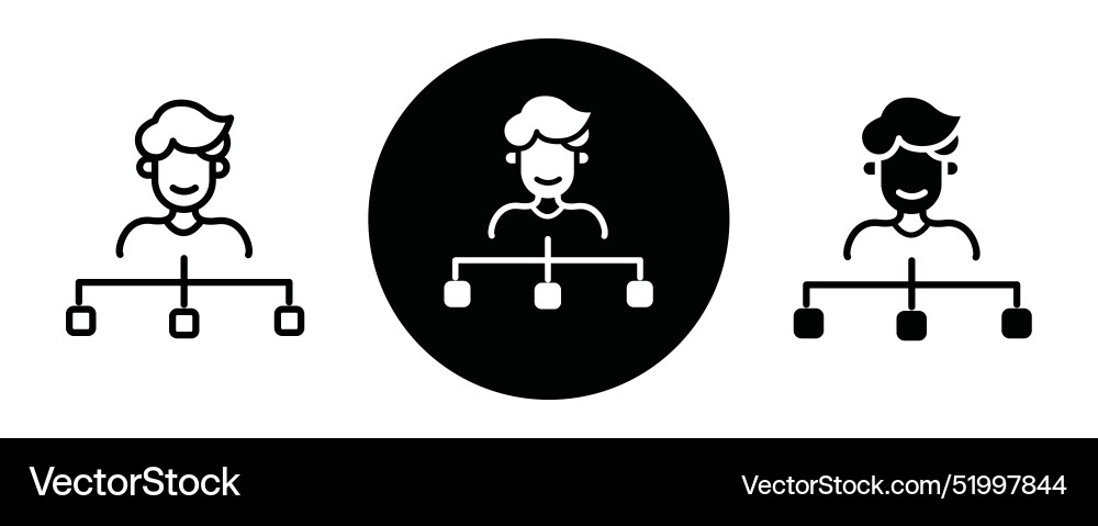 Department head outline icon collection or set Vector Image