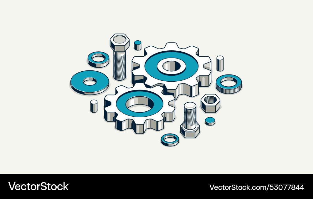 Engineer education concept gears and cogs Vector Image