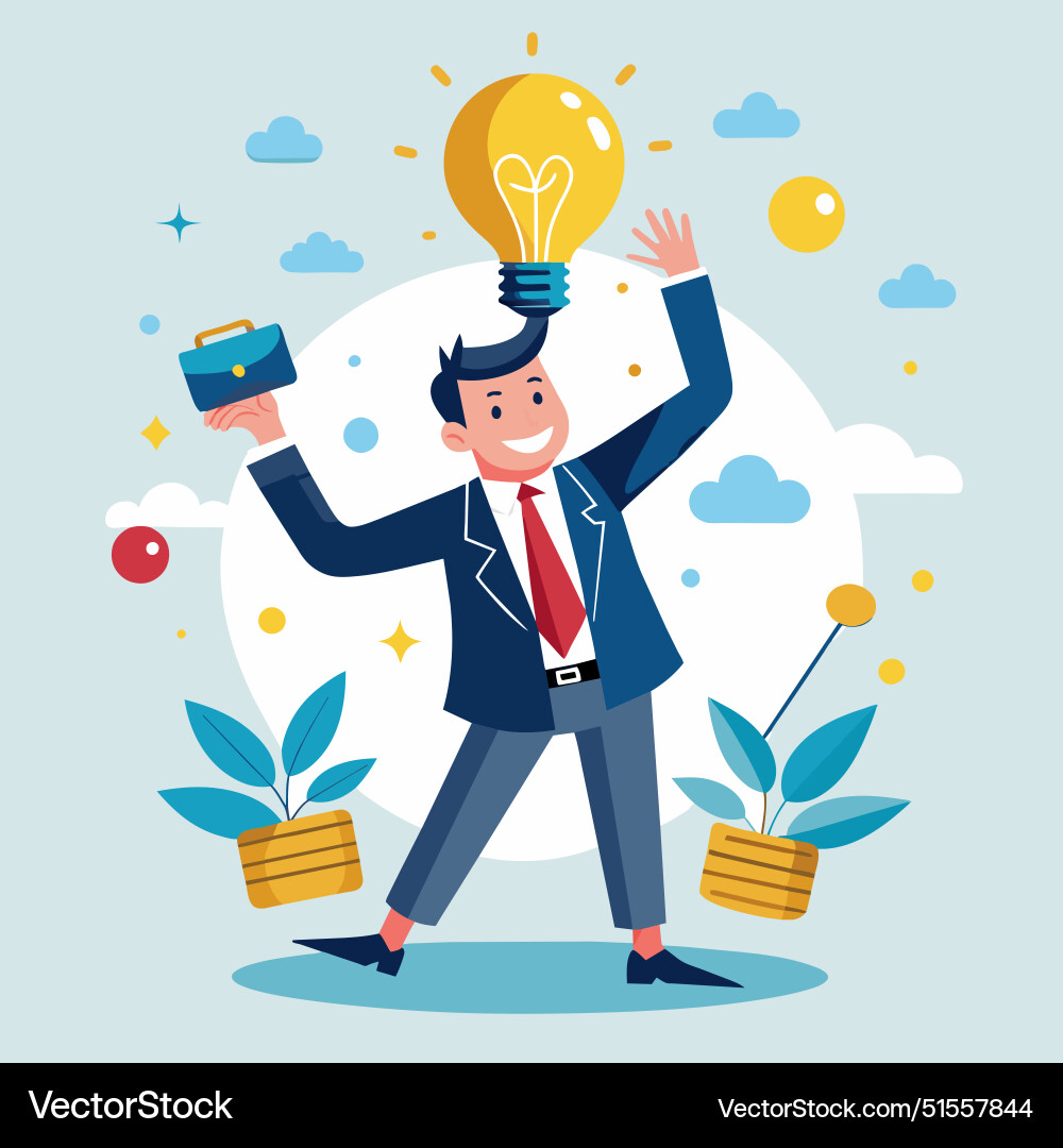 Inspiration or creativity to think of solution or Vector Image