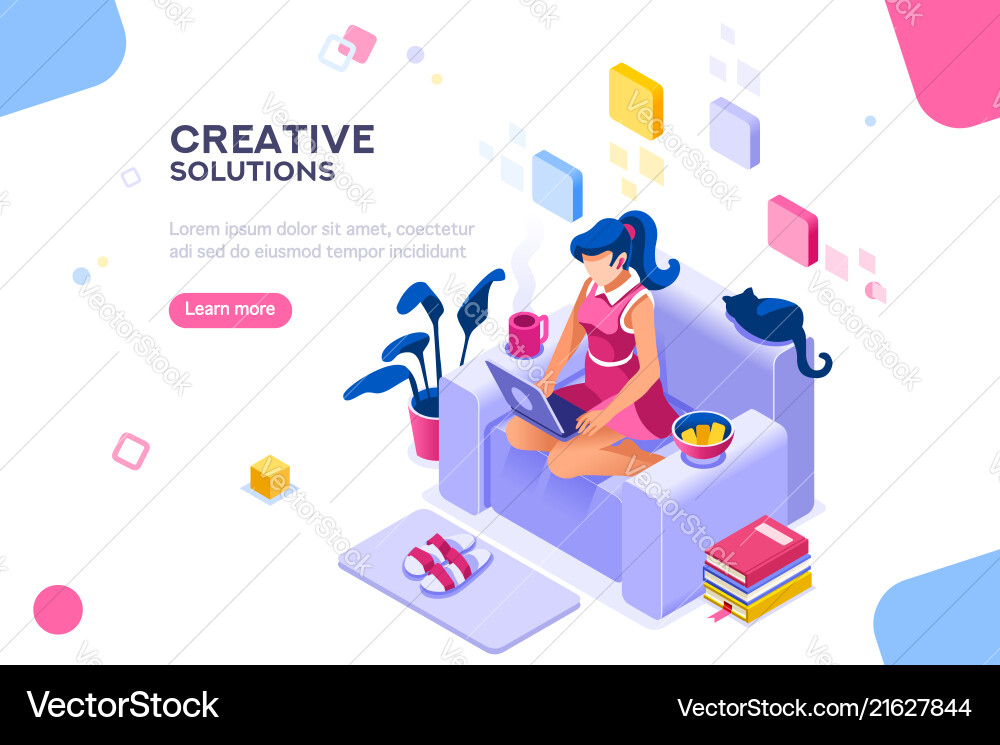 Modern girl theme for website Royalty Free Vector Image