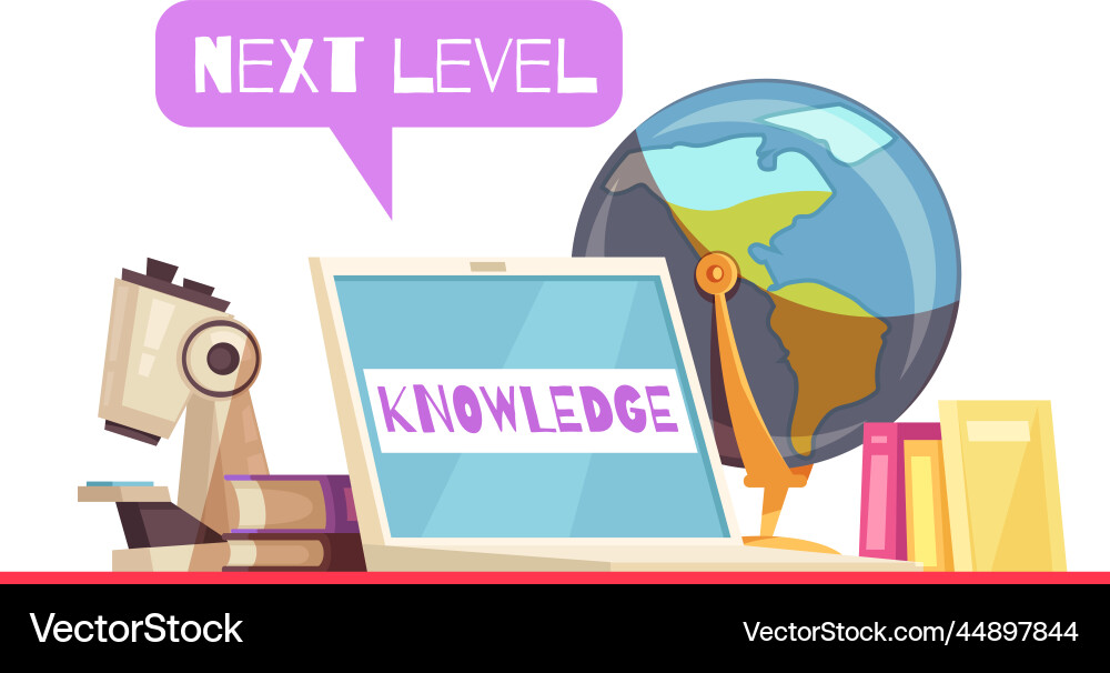 Next level education composition Royalty Free Vector Image
