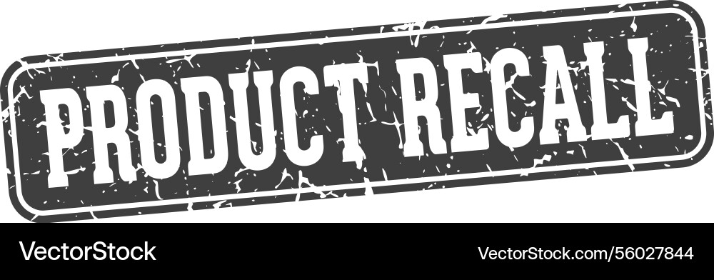 Product recall rectangular sign product recall Vector Image