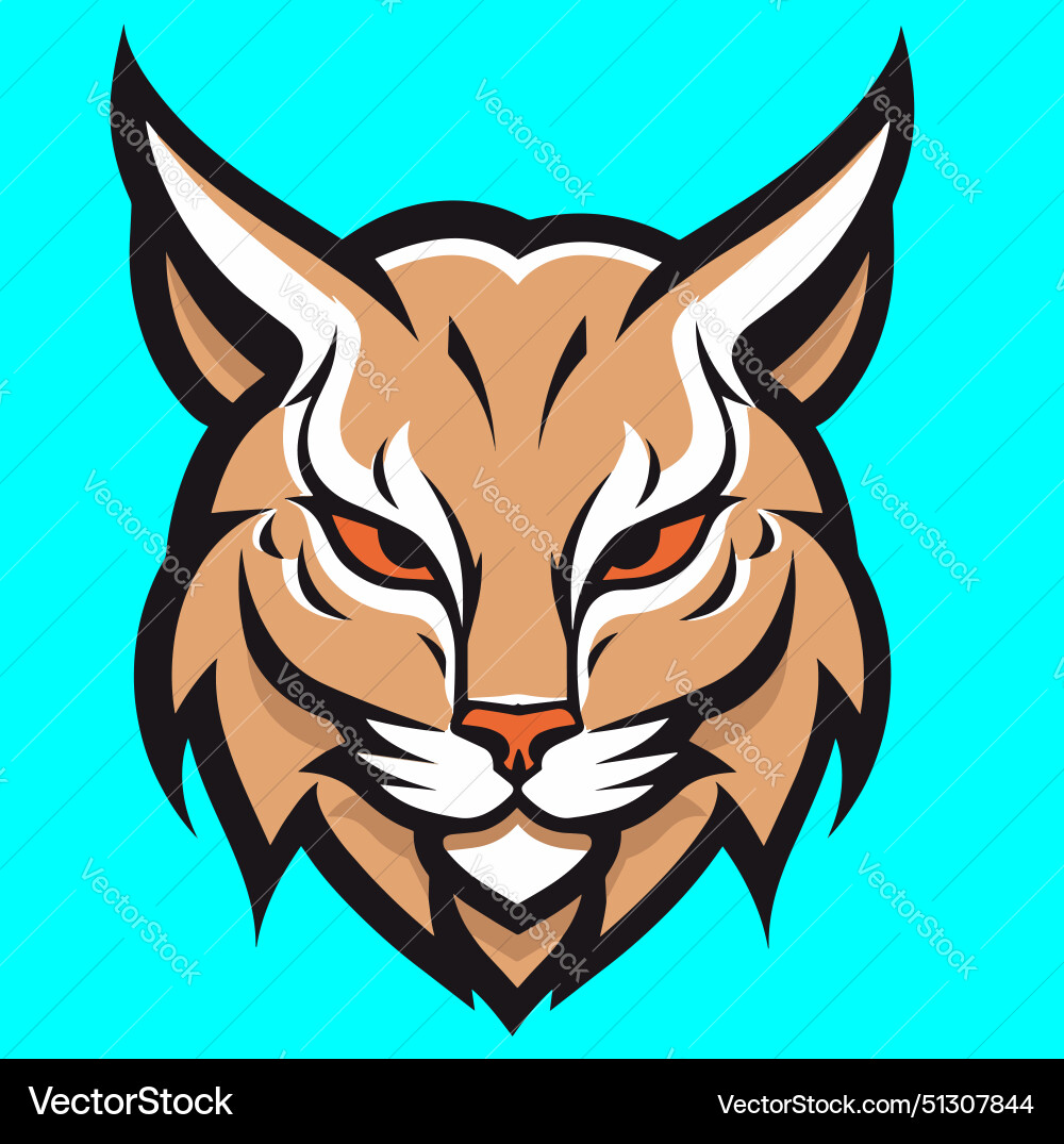 Simple flat logo of lynx Royalty Free Vector Image