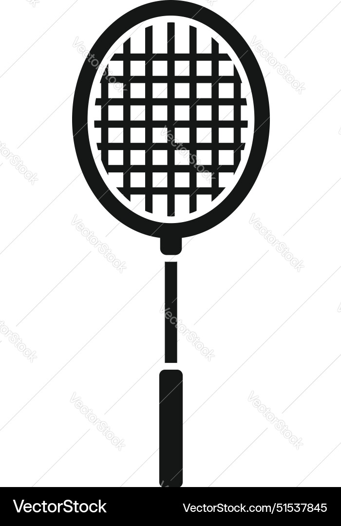 Black and white tennis racket icon Royalty Free Vector Image