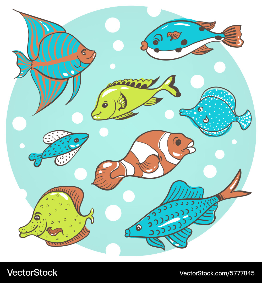 Colorful Aquarium Fish Royalty Free Vector Image