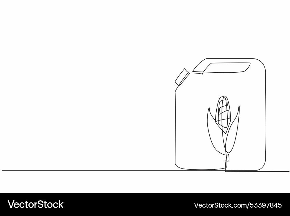 Continuous one line drawing the jerrican Vector Image