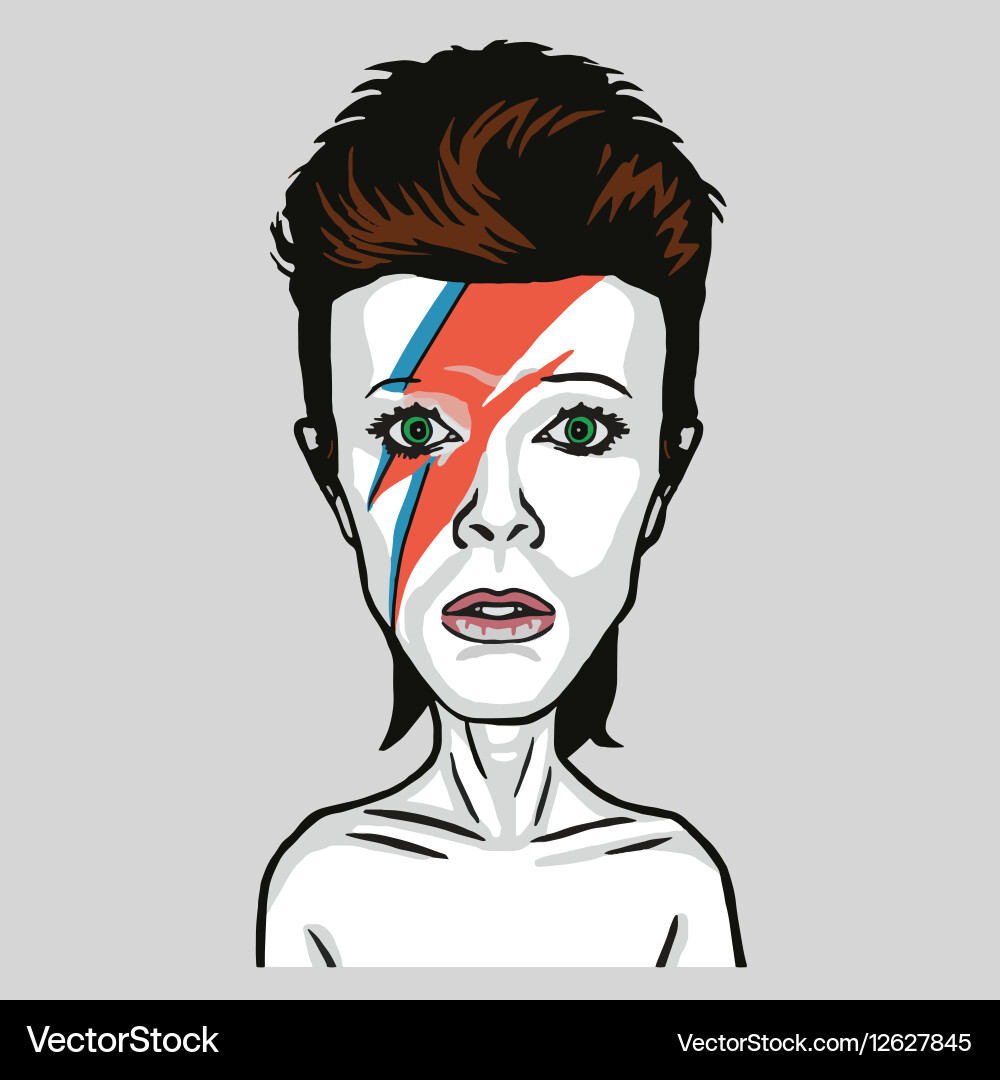 David Bowie Portrait Royalty Free Vector Image