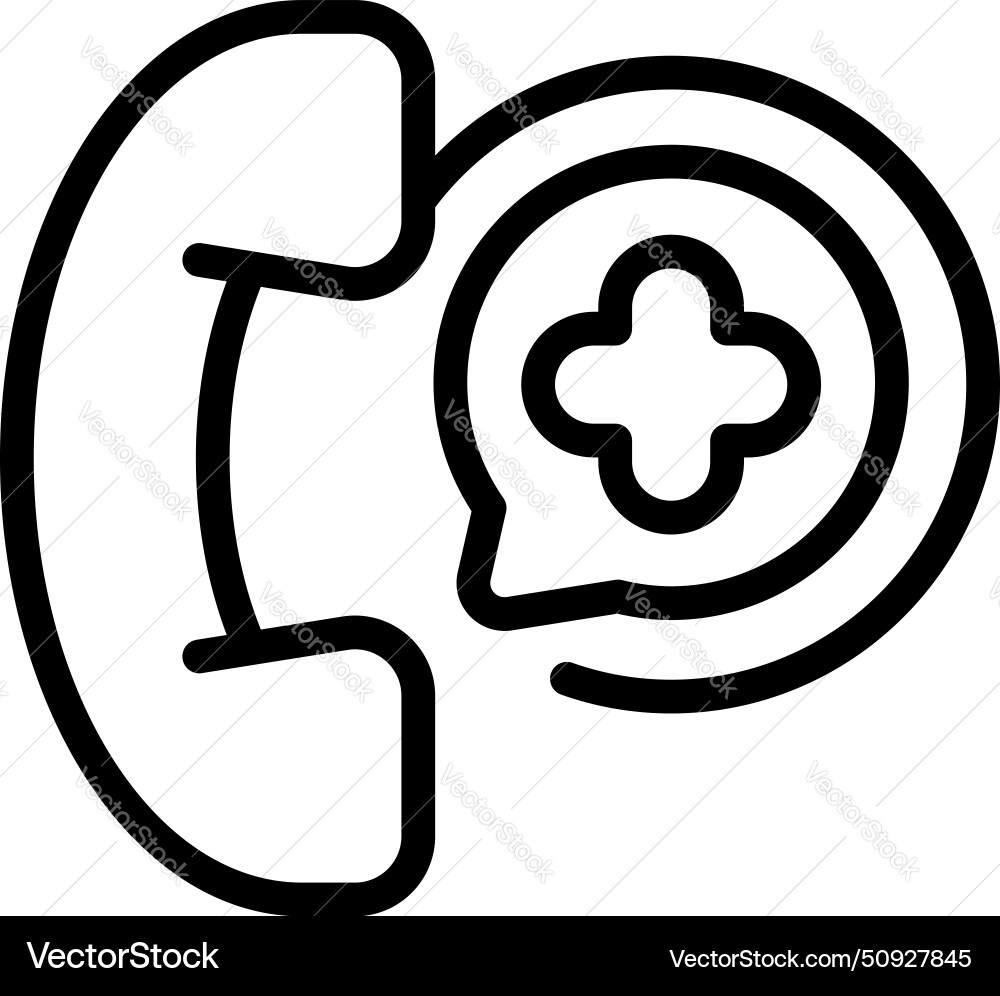 Emergency phone call icon outline first Royalty Free Vector