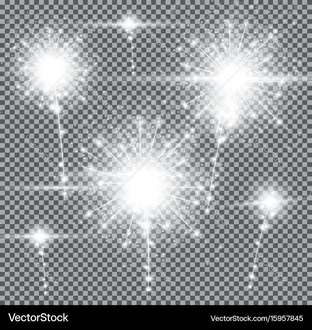 Fireworks on transparent background Royalty Free Vector