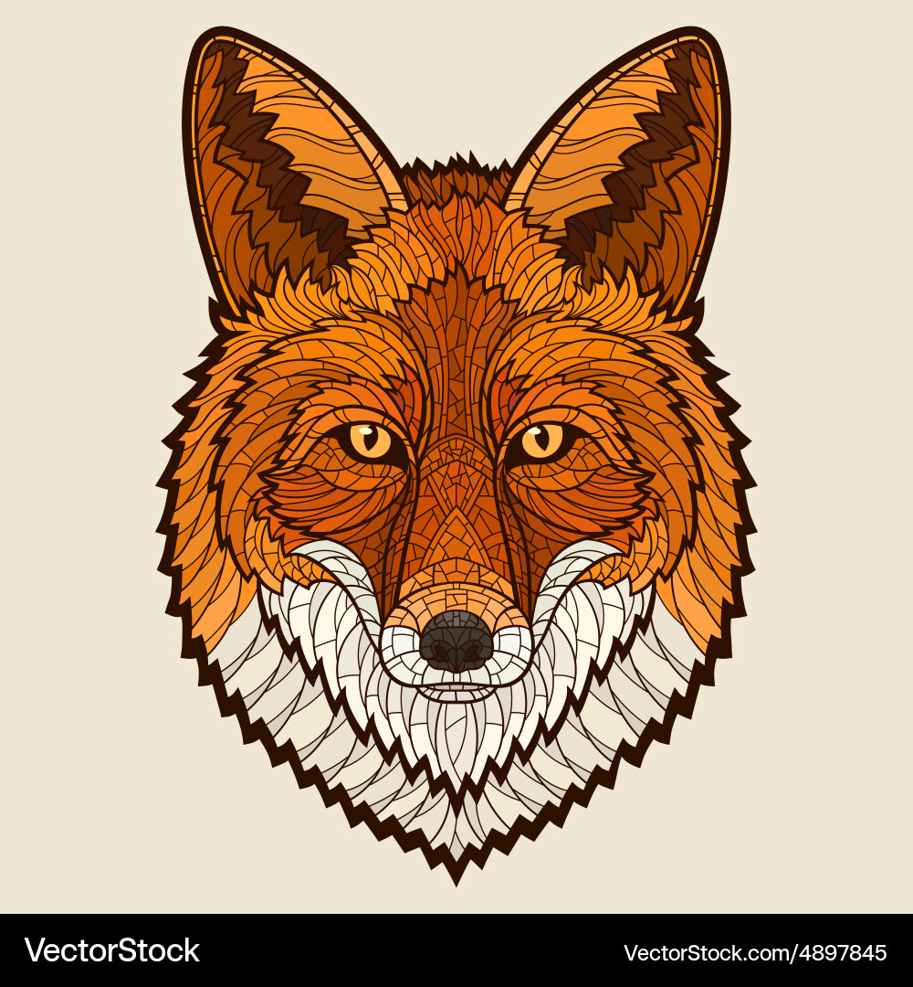 Fox head Royalty Free Vector Image - VectorStock