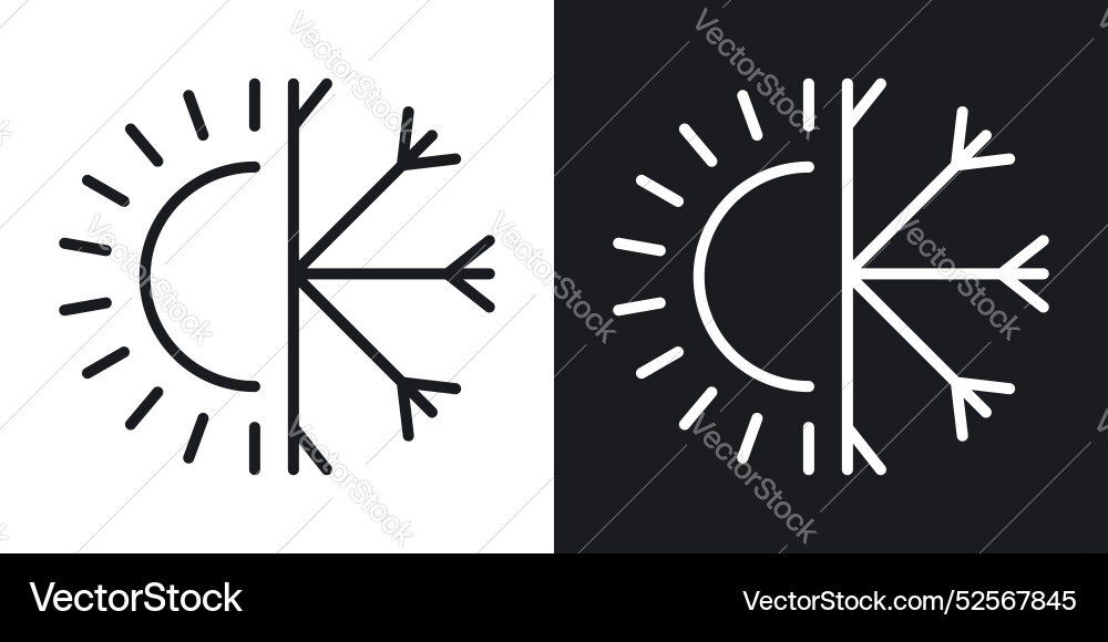 Hot and cold icon set on white background Vector Image