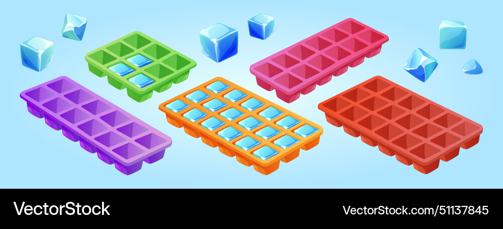 Ice cube tray frozen water mold icon isolated Vector Image
