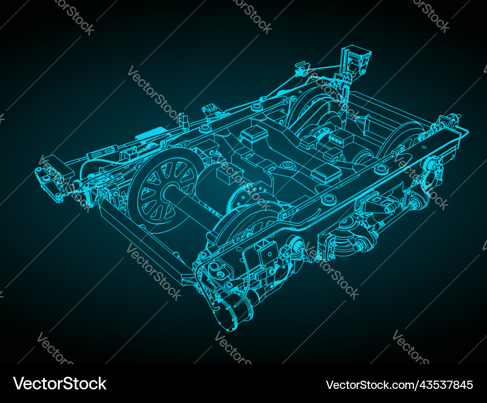 Railway bogie drawings Royalty Free Vector Image