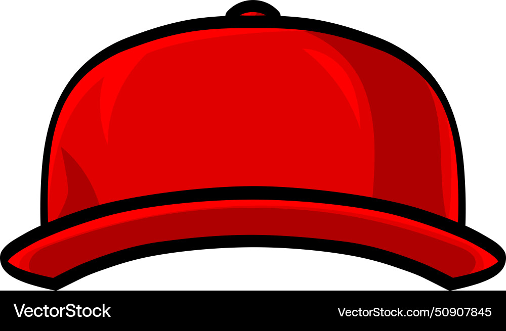 Red baseball cap snapback hat drawing Royalty Free Vector
