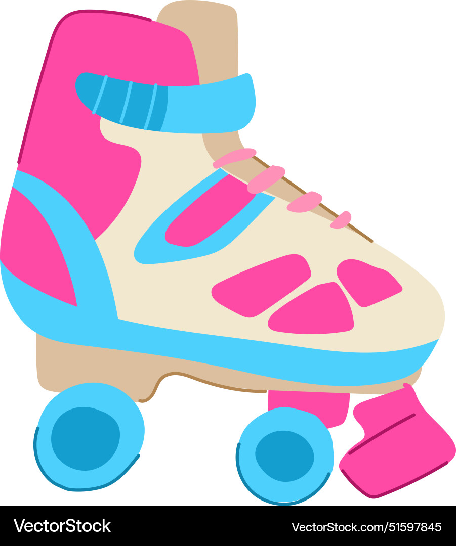 Retro roller skate cartoon Royalty Free Vector Image