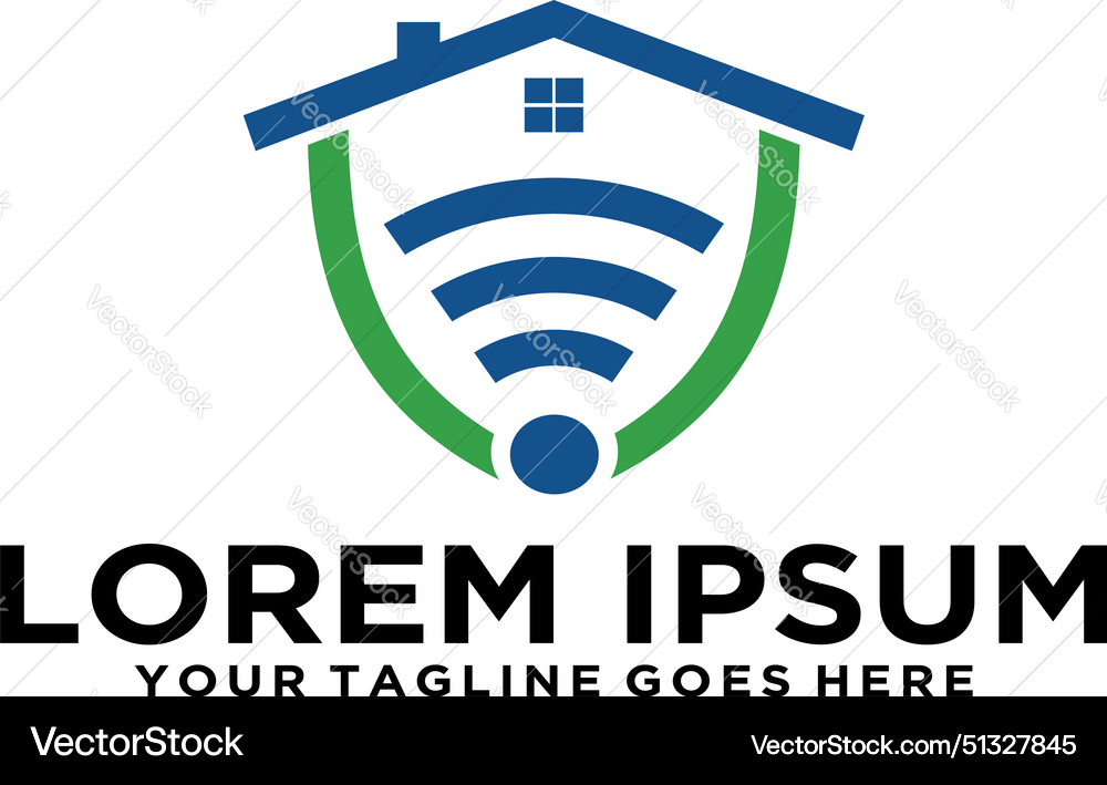 Smart home security logo idea Royalty Free Vector Image