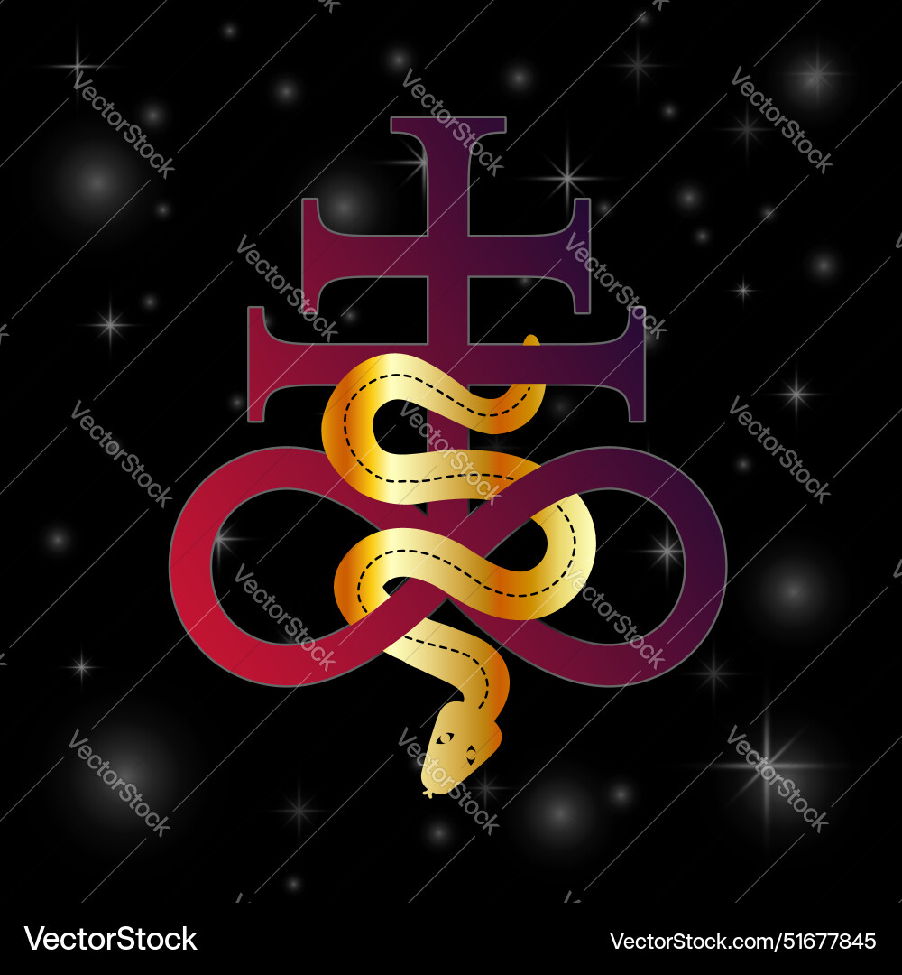 Snake engulfing the leviathan cross sorcery symbol