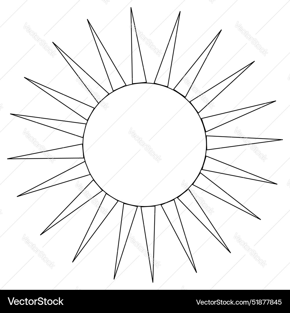 Summer sun coloring page for kids Royalty Free Vector Image