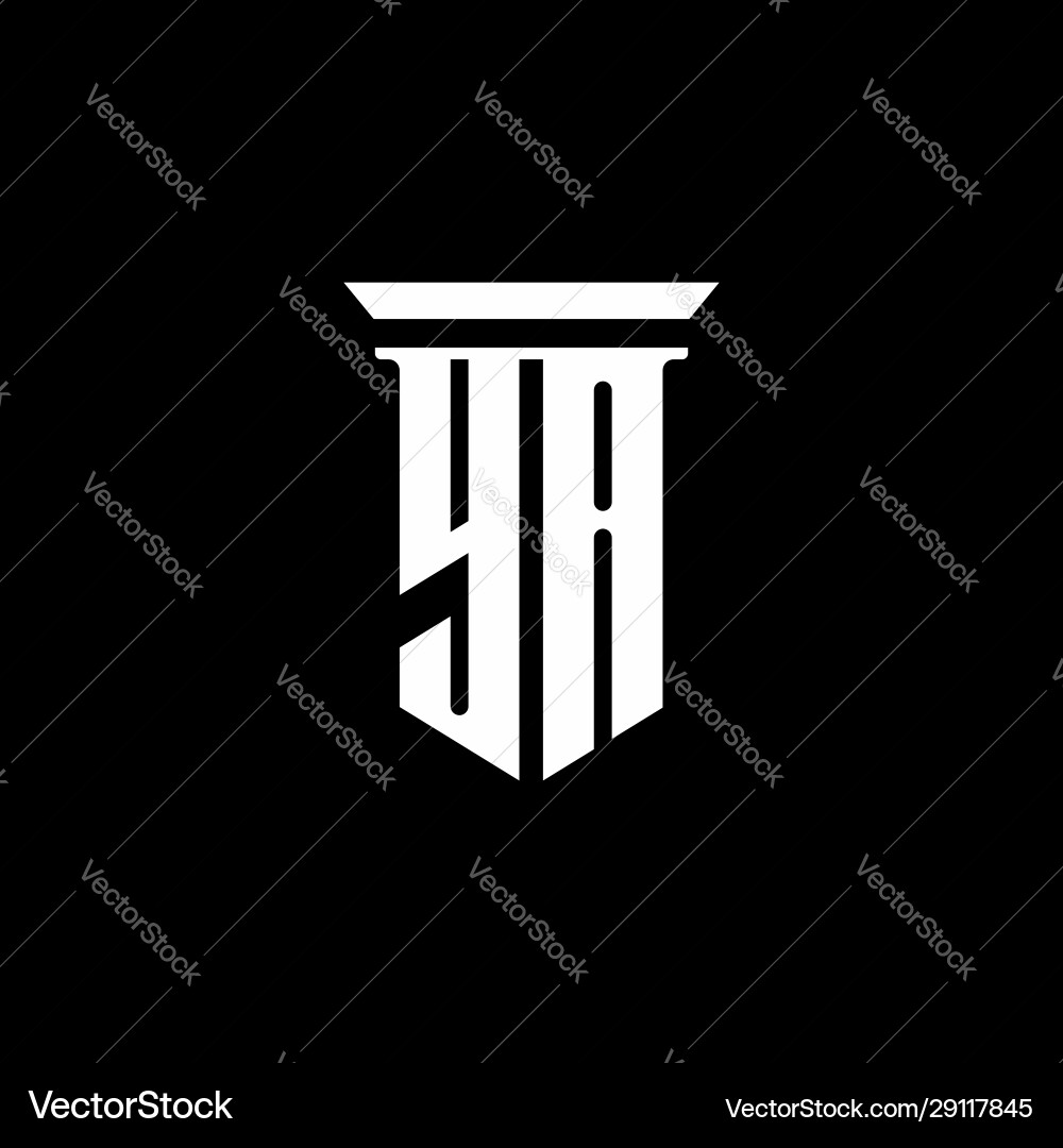 Ya monogram logo with emblem style isolated Vector Image