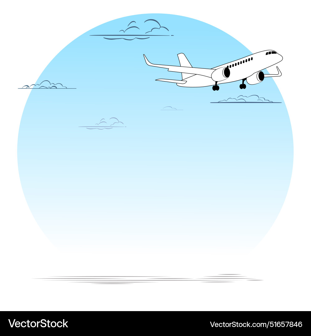 Airplane in the sky Royalty Free Vector Image - VectorStock