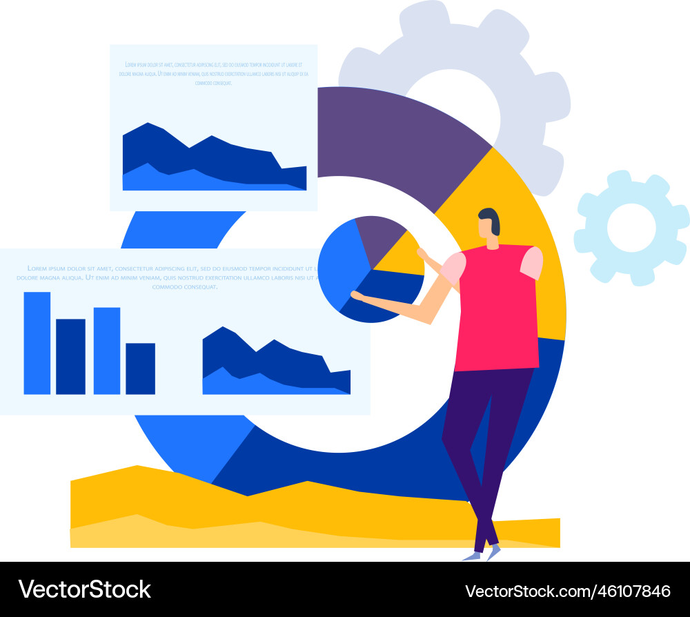 Bar charts business composition Royalty Free Vector Image