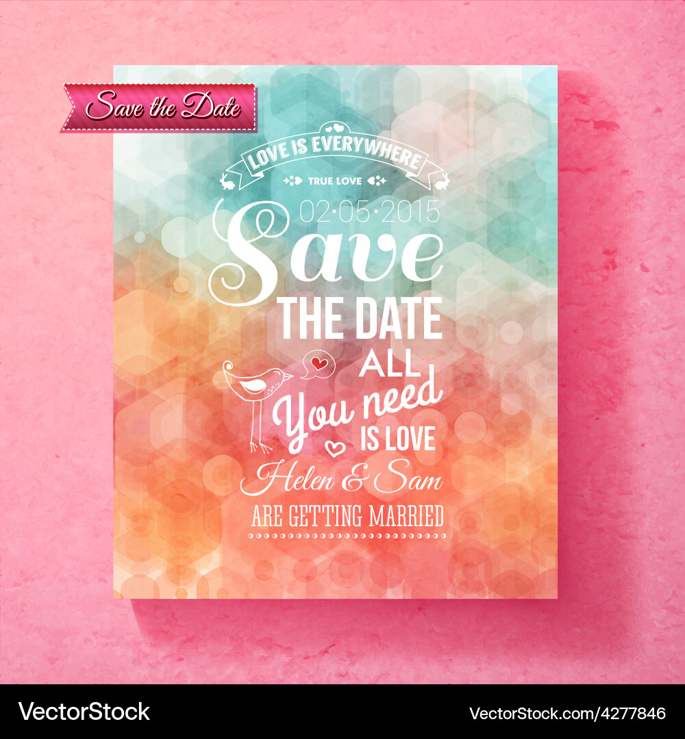 Elegant Save the Date Wedding Royalty Free Vector Image