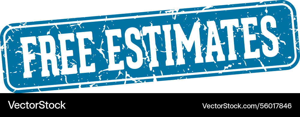Free estimates rectangular sign Royalty Free Vector Image