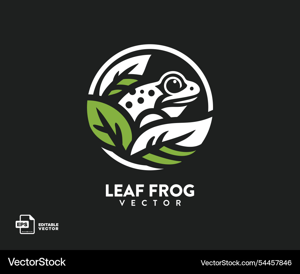 Frog leaf logo Royalty Free Vector Image - VectorStock