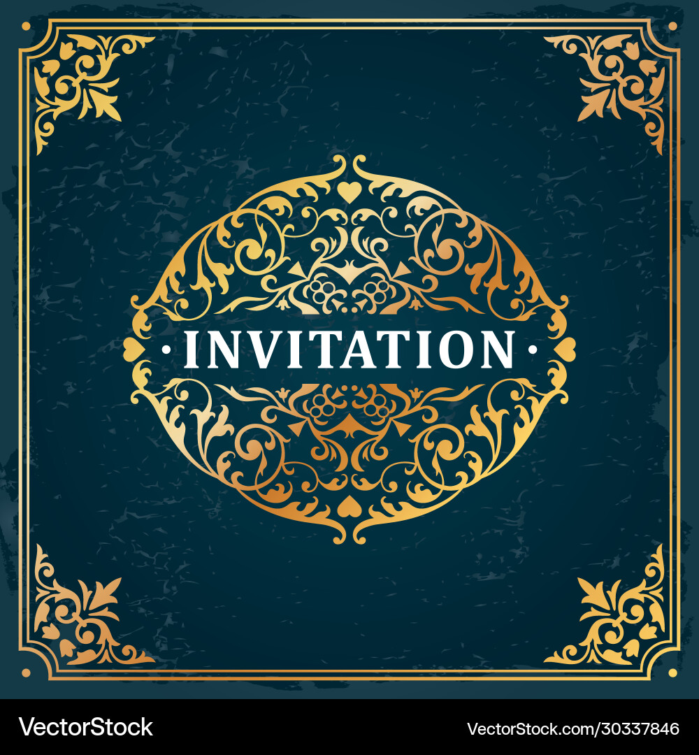 Invitation classic template card design Royalty Free Vector