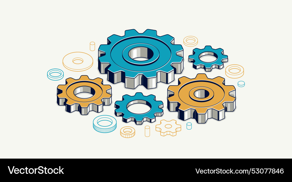 Mechanical engineering concept gears and cogs Vector Image