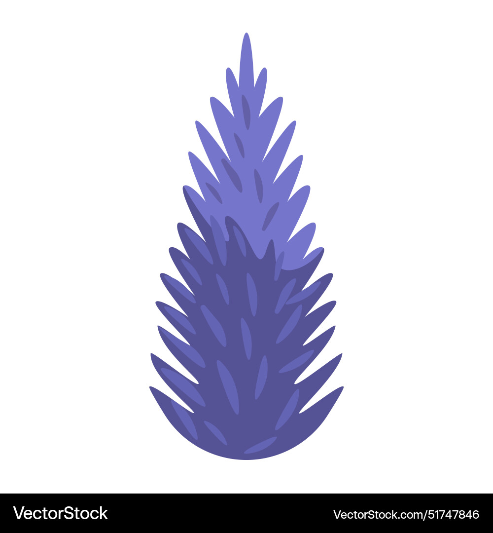 One purple tall pine or spruce large tree from Vector Image